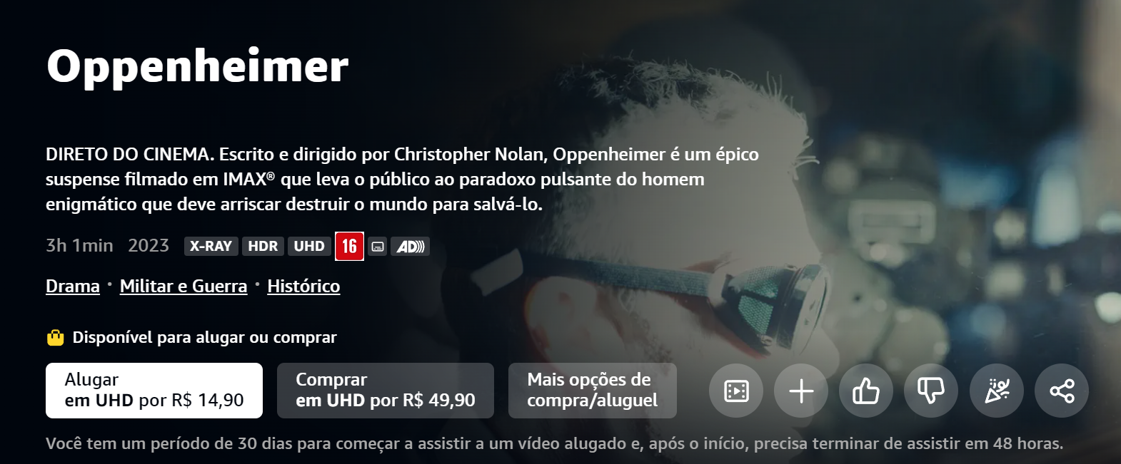 Oppenheimer já está disponível para assistir em casa